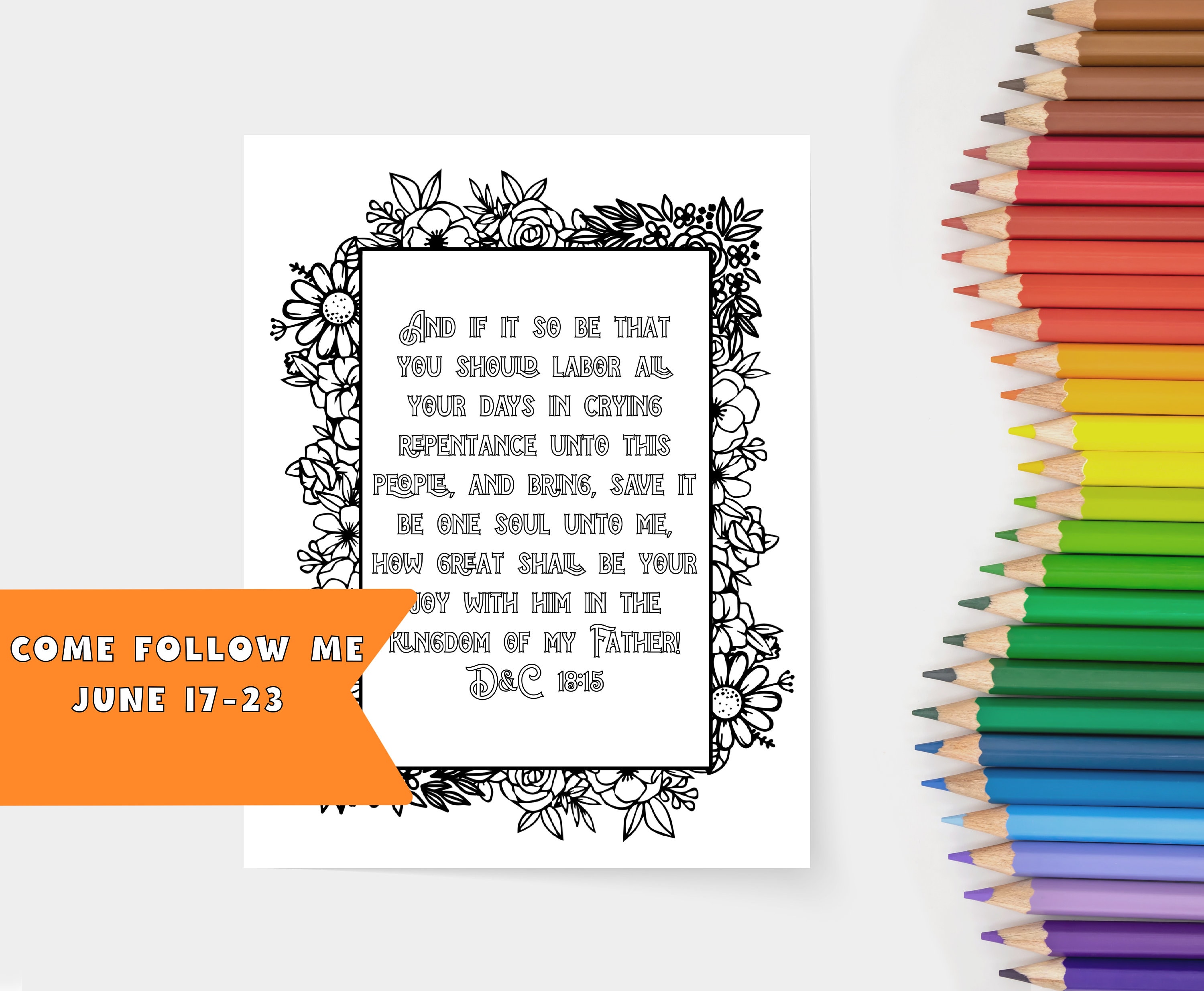 June 17-23 Come Follow Me Coloring Page D&C 18:15 Missionary Work ...
