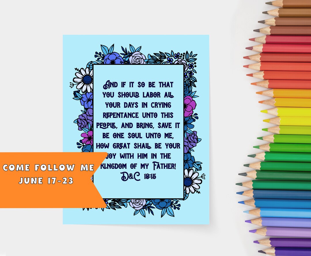 June 17-23 Come Follow Me Coloring Page D&C 18:15 Missionary Work ...