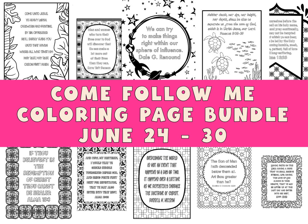 June 24-30 Come Follow Me Coloring Page Bundle - Etsy