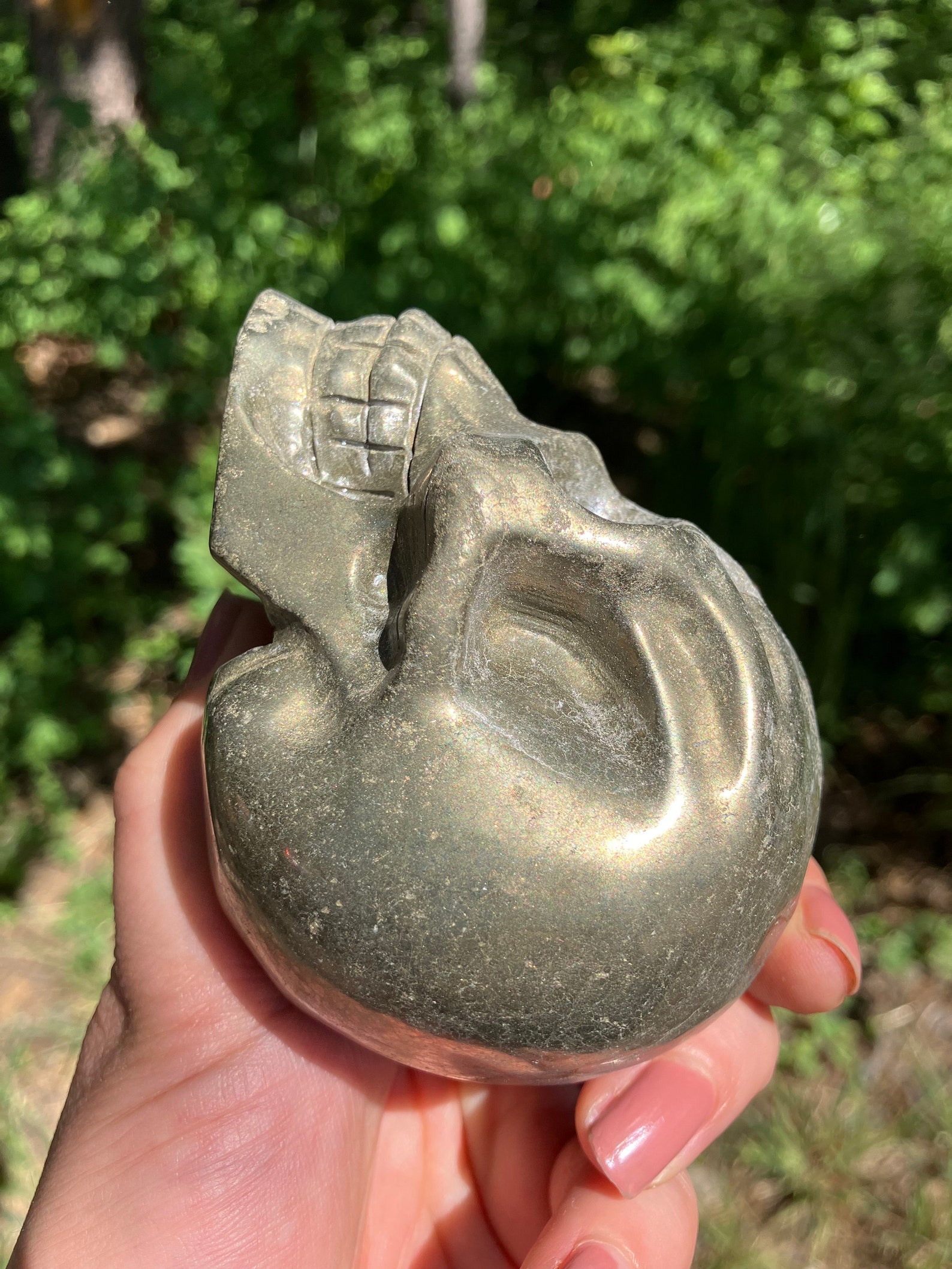 Pyrite Skull, Carved Skull, Sallysgemtreasures - Etsy