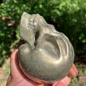 Pyrite Skull, Carved Skull, Sallysgemtreasures - Etsy