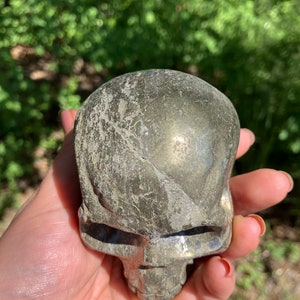 Pyrite Skull, Carved Skull, Sallysgemtreasures - Etsy