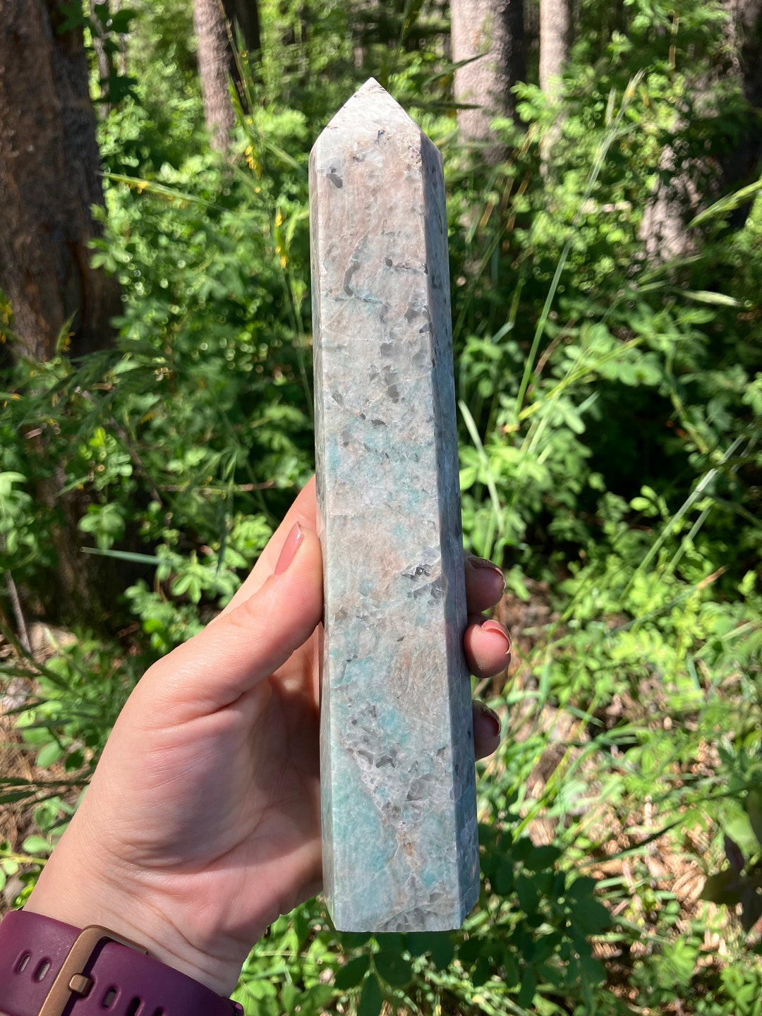 Amazonite Tower, Stone Obelisk, Green Amazonite Wand, Large Crystal, Sallysgemtreasures - Etsy