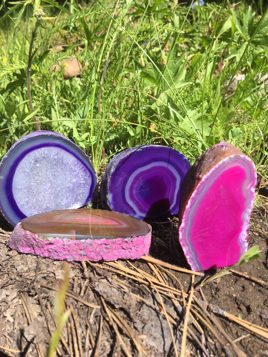 Purple and Pink Agate Geodes, Geode Half, Polished Geodes - Etsy