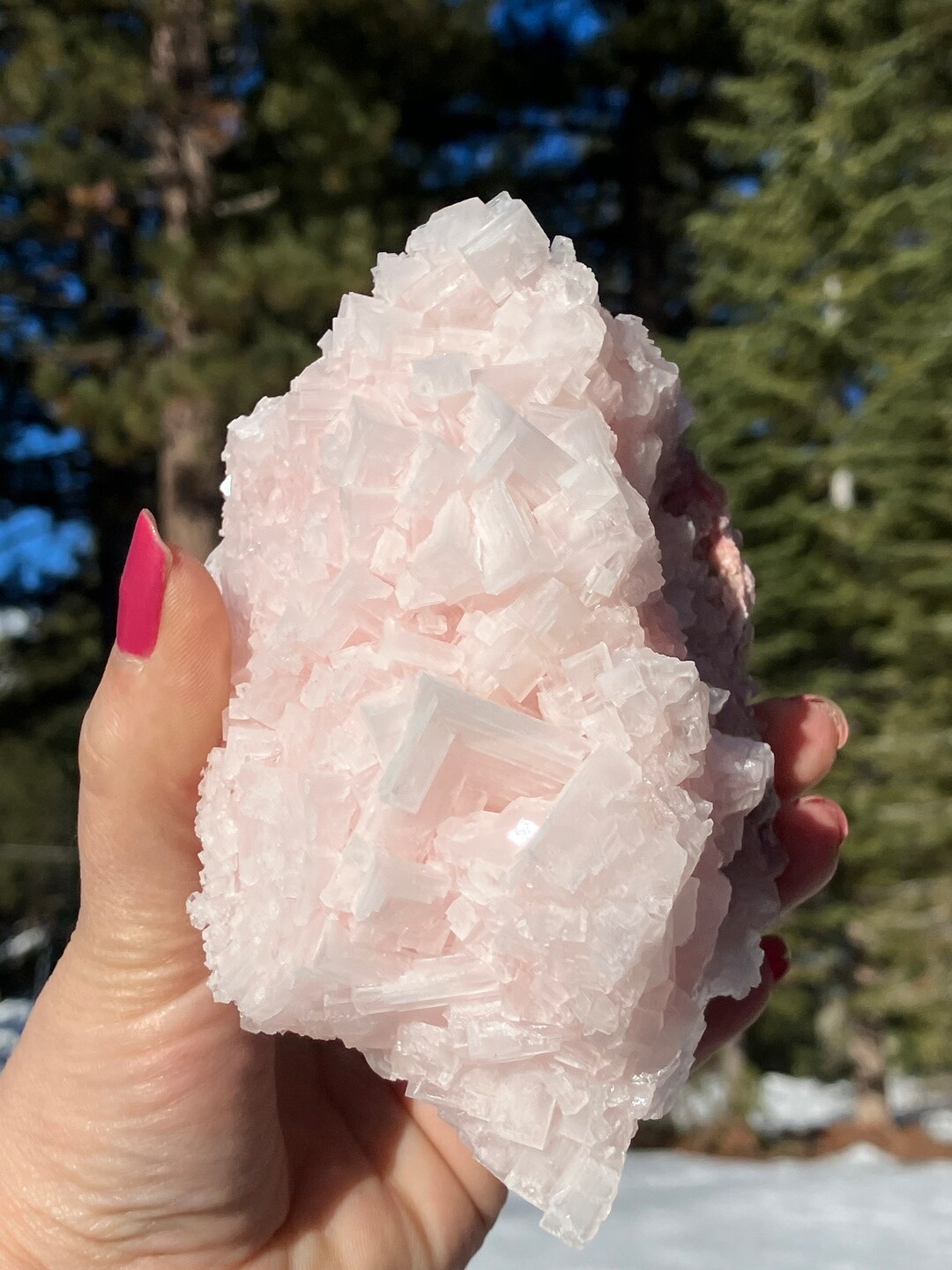 Pink Halite, Pick Crystal, Mineral Specimen, Pink Stone, California ...