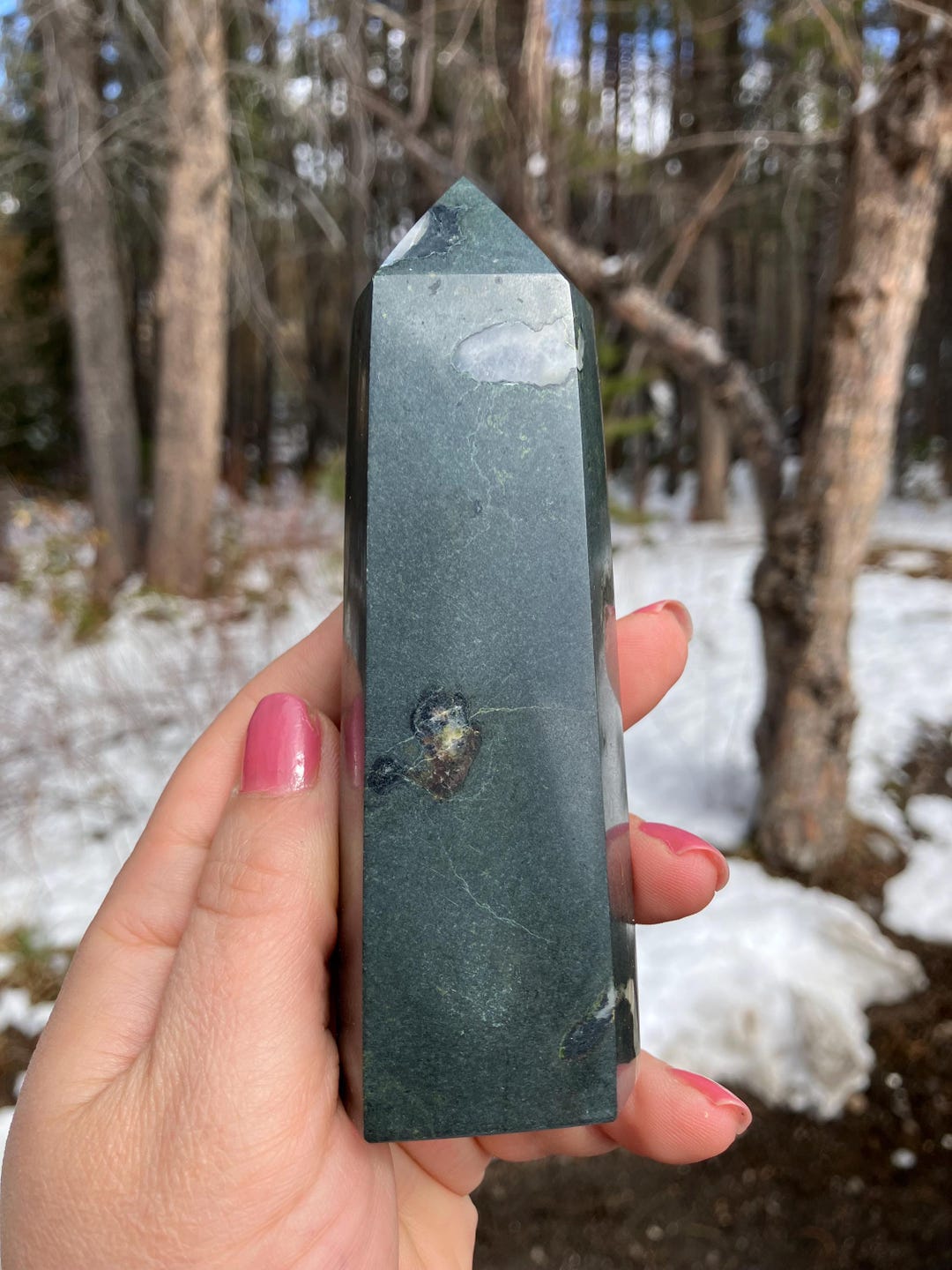Plum Blossom Jade Towers, Large Stone Wand, Obelisk, Crystal ...