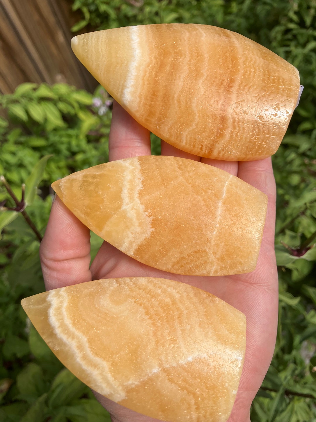 Orange Calcite Freeforms, Banded Calcite, Striped Calcite, Large ...