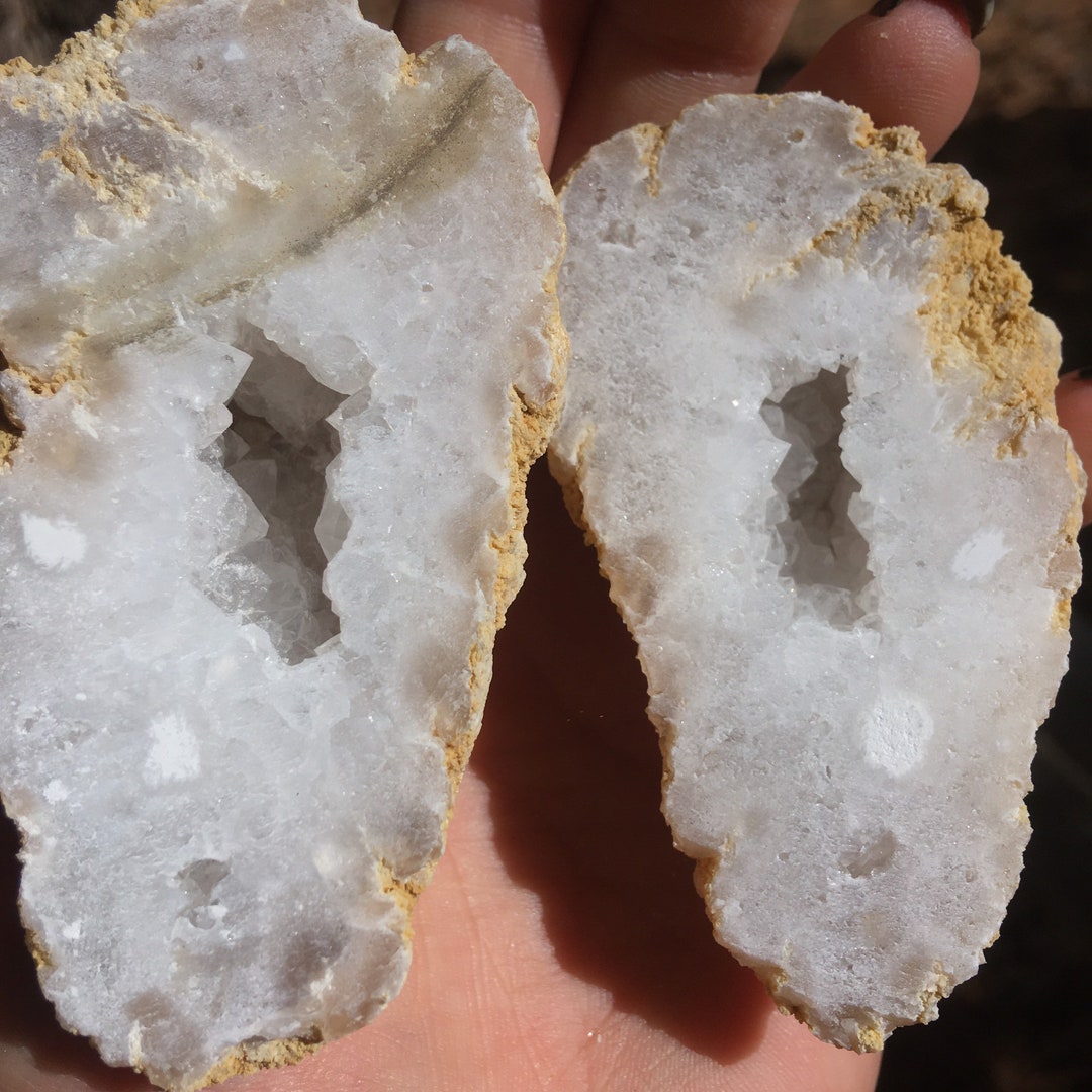 Sugar Crystal Geode Pair, Sparkly Crystal Geode, Natural Stones - Etsy