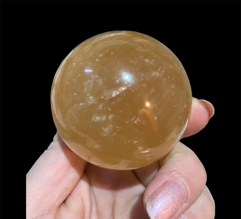 Golden Calcite Sphere, Large Crystal Sphere - Etsy