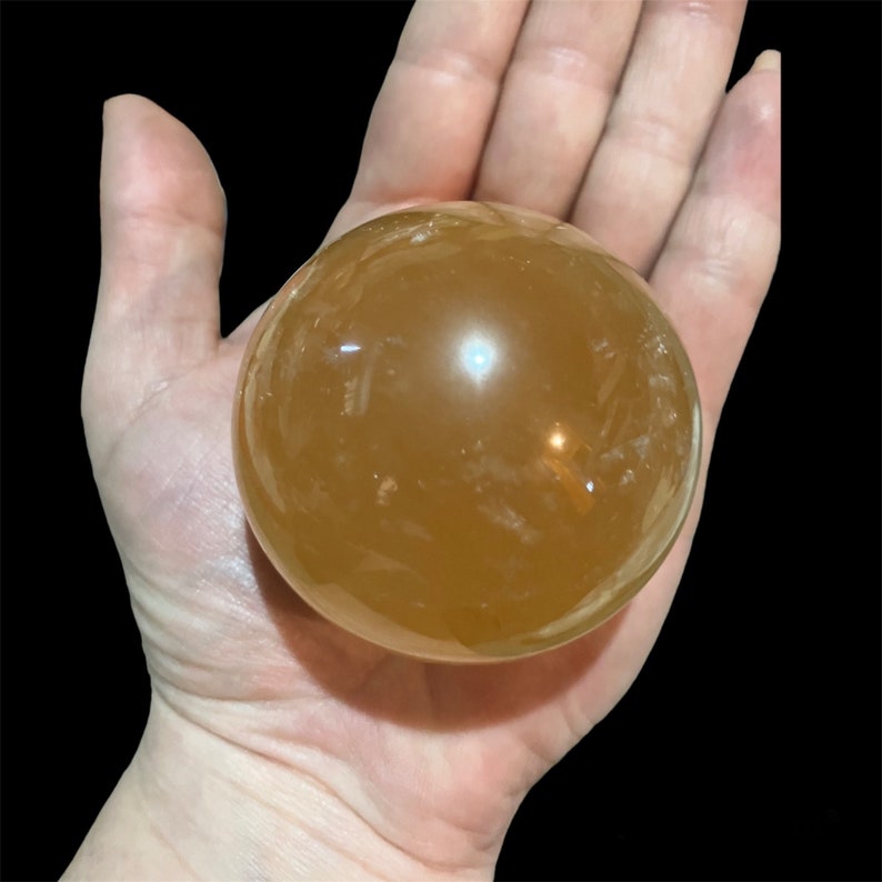 Golden Calcite Sphere, Large Crystal Sphere - Etsy