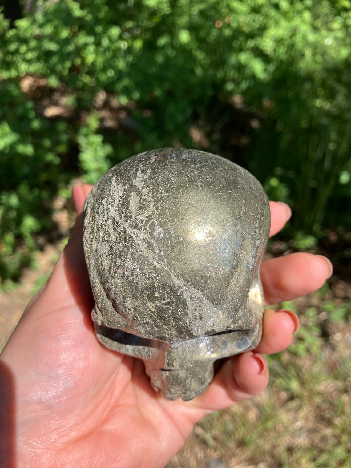 Pyrite Skull, Carved Skull, Sallysgemtreasures - Etsy