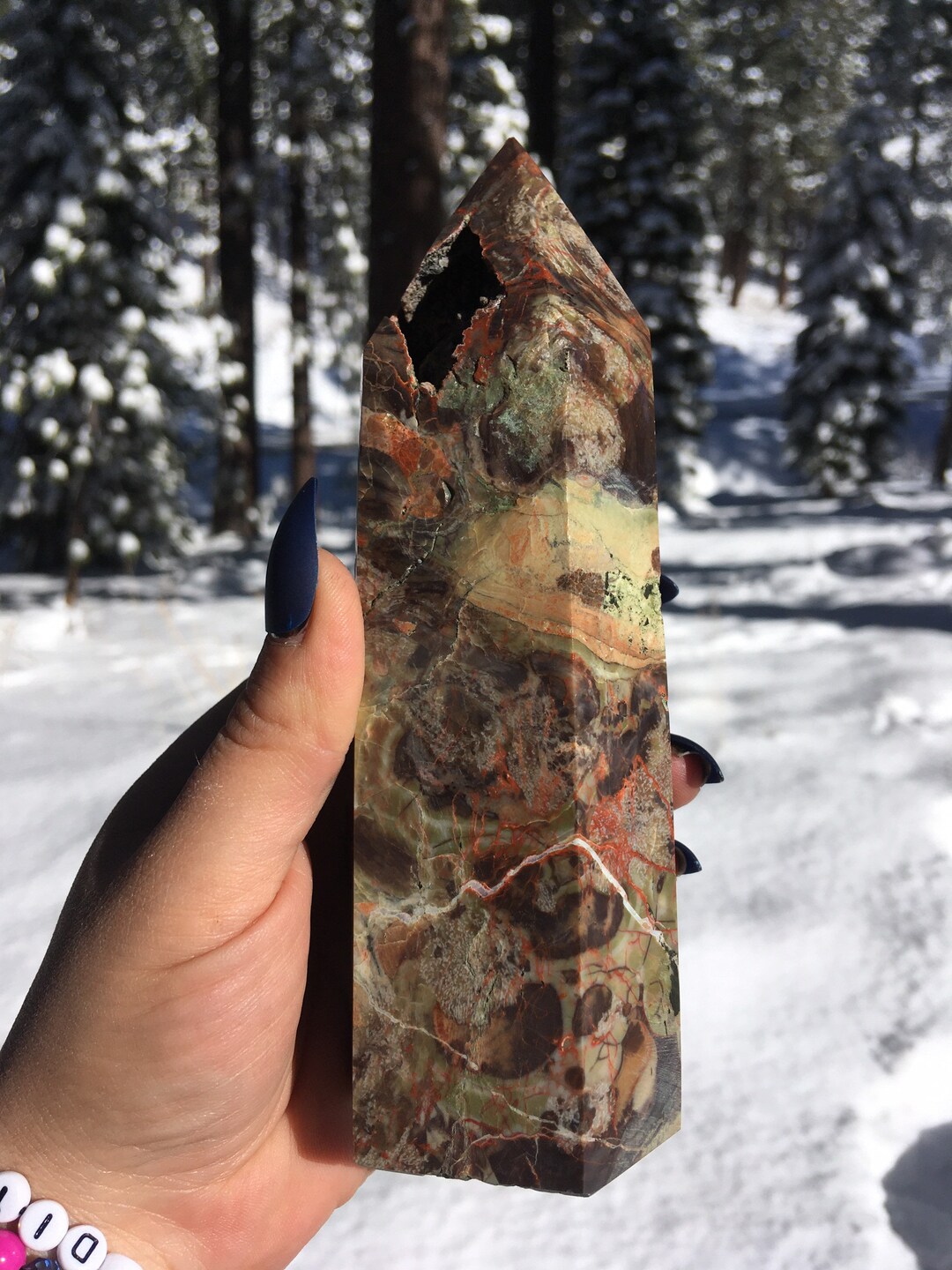 Palm Root Jasper Tower Large Stone Wand Obelisk Crystal - Etsy