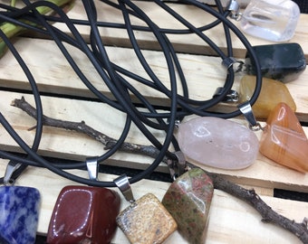 Polished Stone Necklace - Etsy
