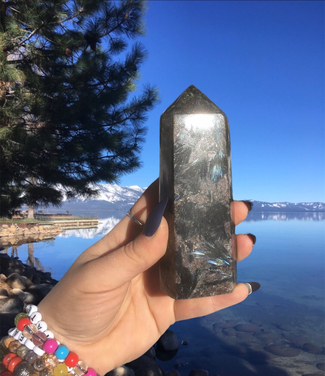 Large Astrophyllite Tower, Fireworks Stone, Large Crystal, Dark Crystal ...