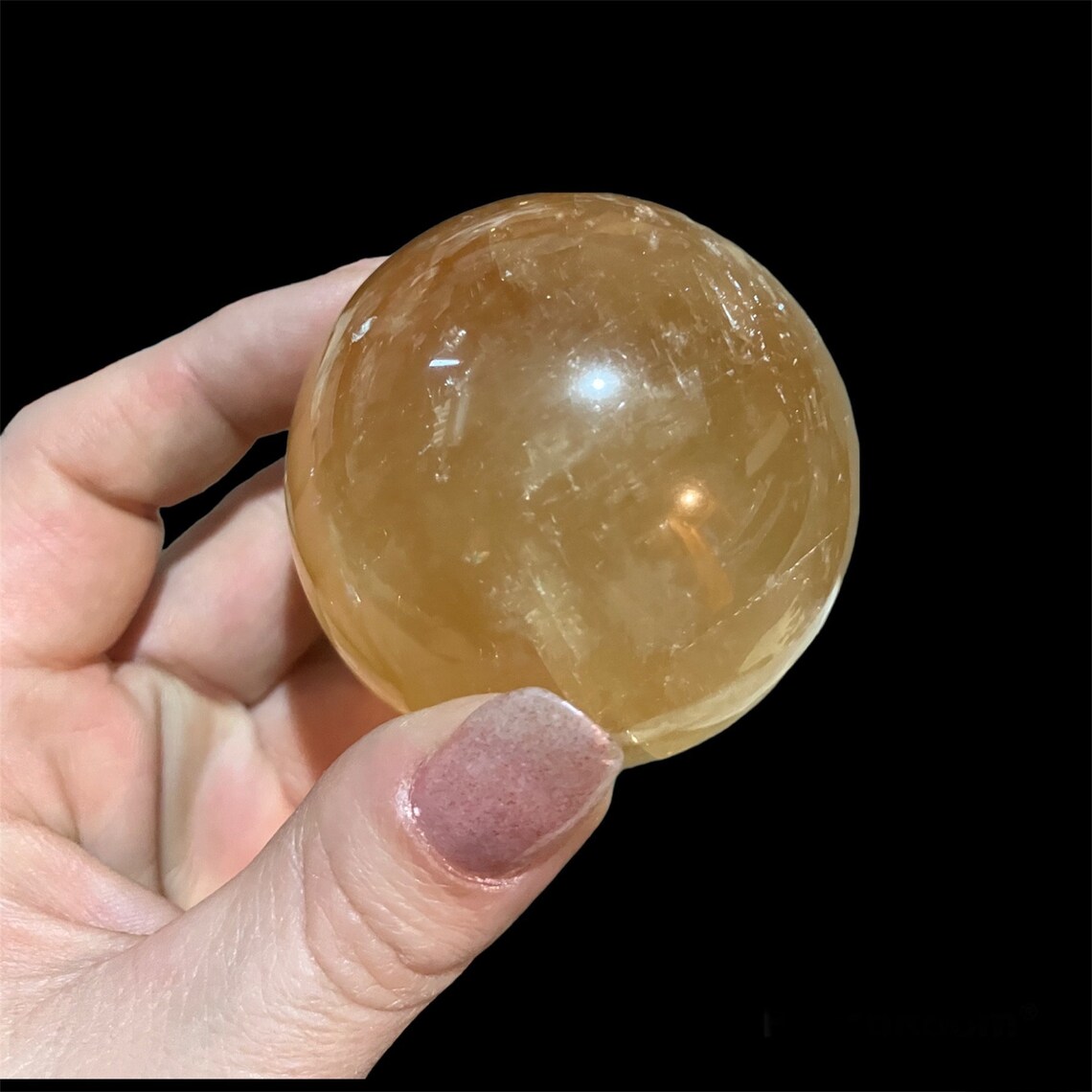 Golden Calcite Sphere, Large Crystal Sphere - Etsy