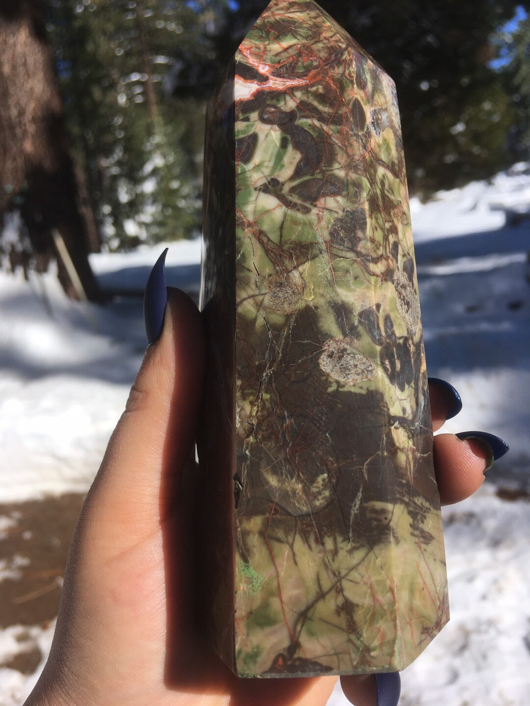 Palm Root Jasper Tower, Large Stone Wand, Obelisk, Crystal ...