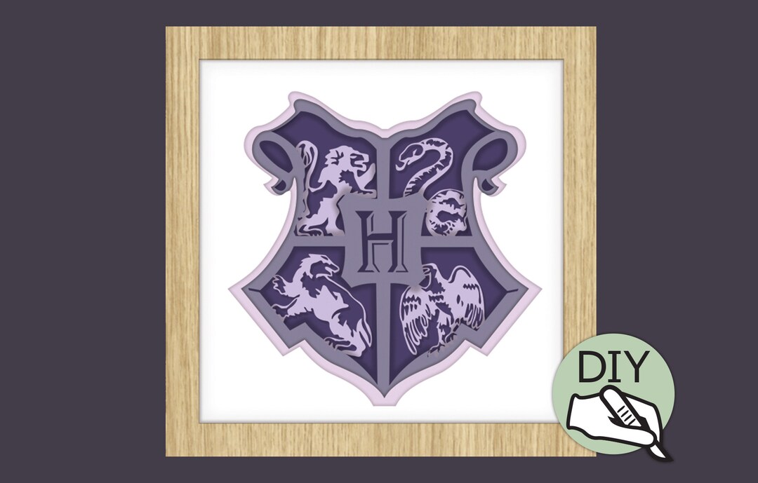 Wizard Crest Papercut Template PDF PNG for Handcutting & SVG for ...