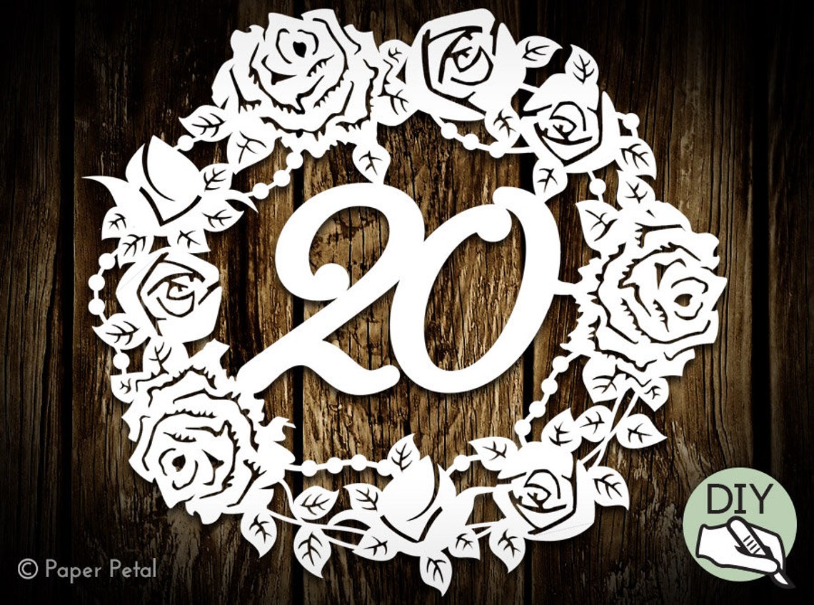 20th Birthday Papercut Template Poster Commercial License PDF - Etsy