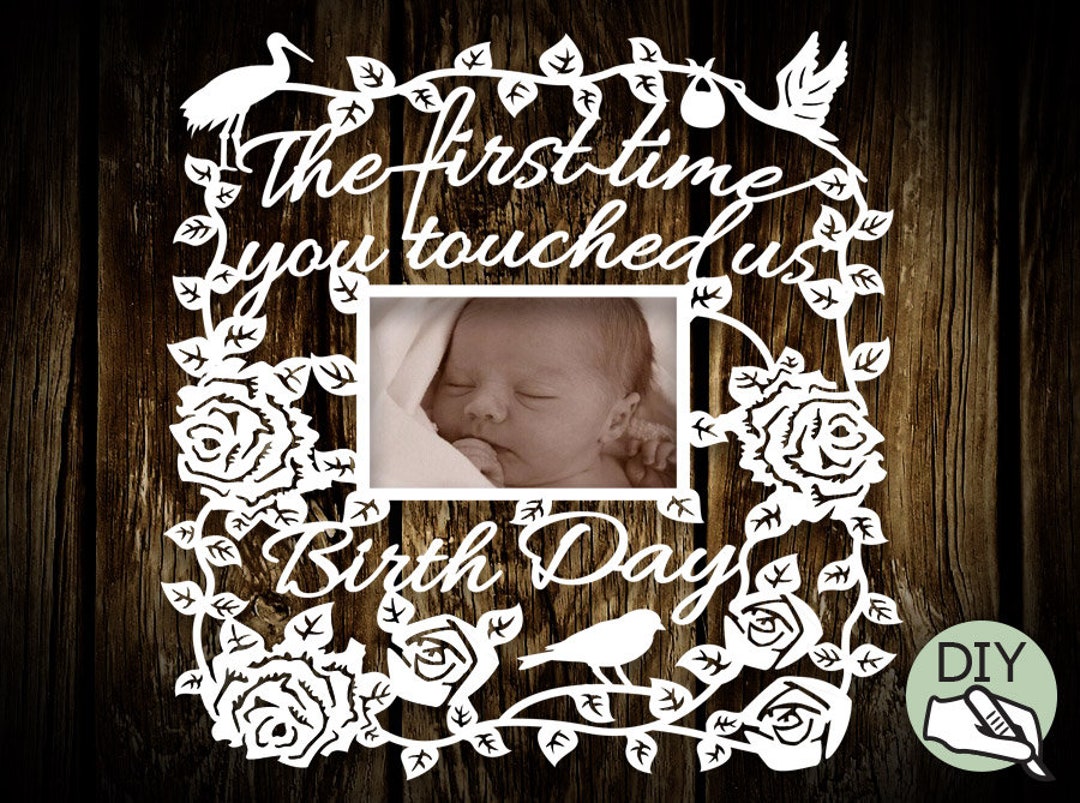 New Born Baby Picture Frame Papercut Template PDF PNG for Handcutting ...