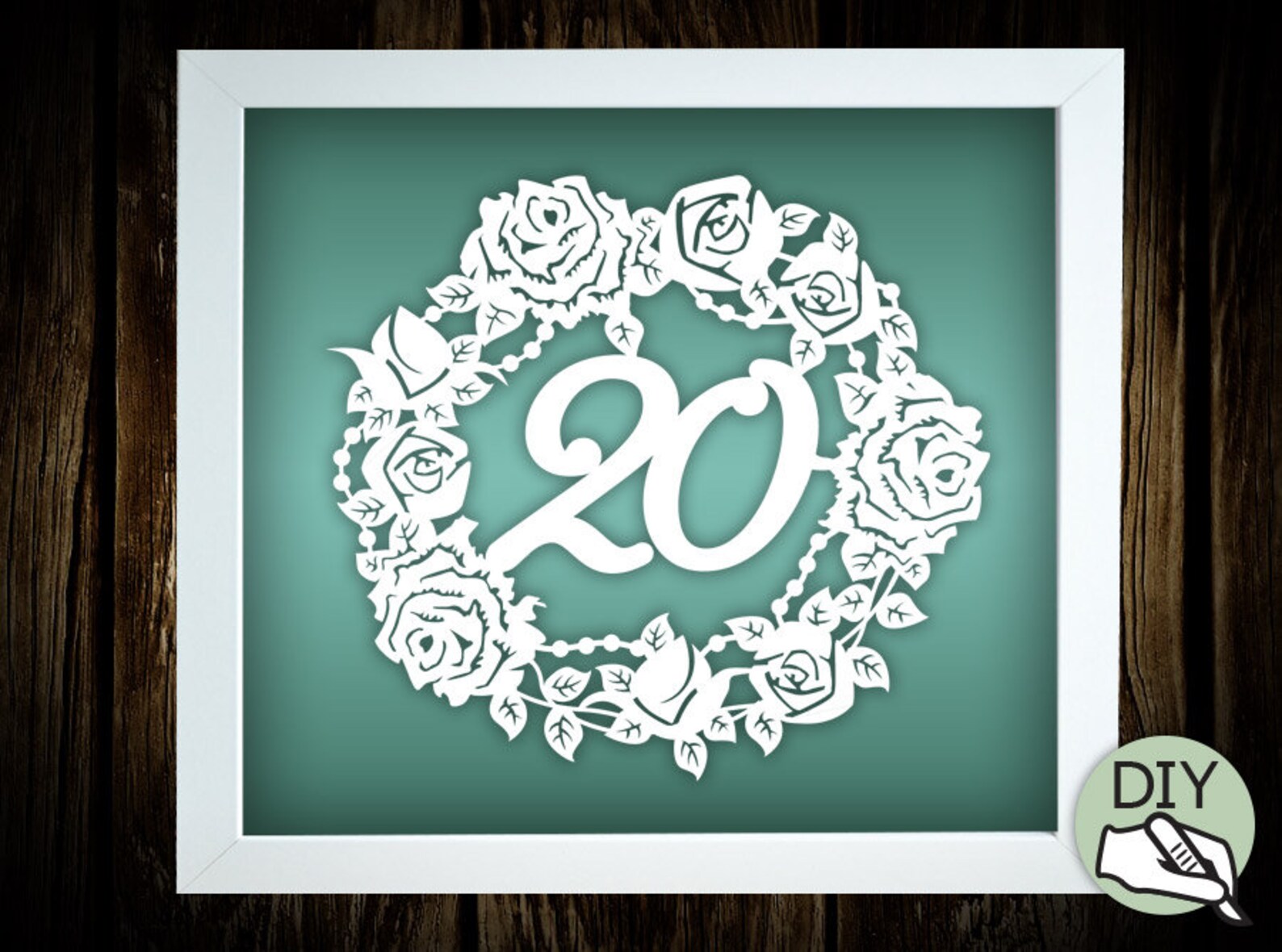 20th Birthday Papercut Template Poster Commercial License PDF - Etsy