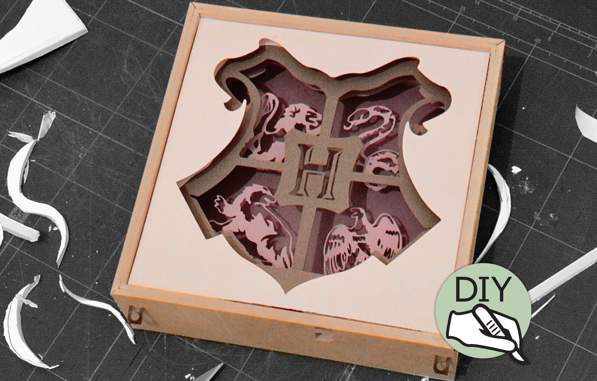 Wizard Crest Papercut Template PDF PNG for Handcutting & SVG - Etsy ...