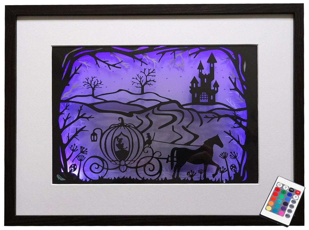 Cinderella Lightbox Paper Cutting Shadowbox Disney - Etsy