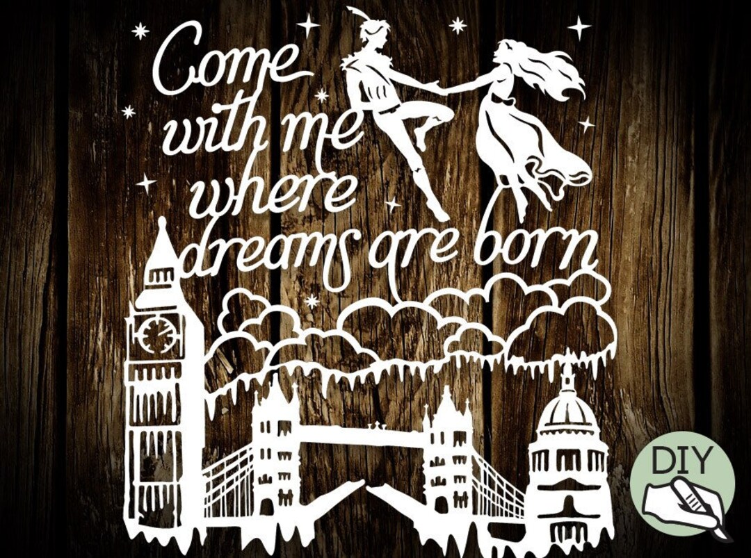 Peter Pan Papercut Wallart Template PDF EPS Png & SVG File Digital ...