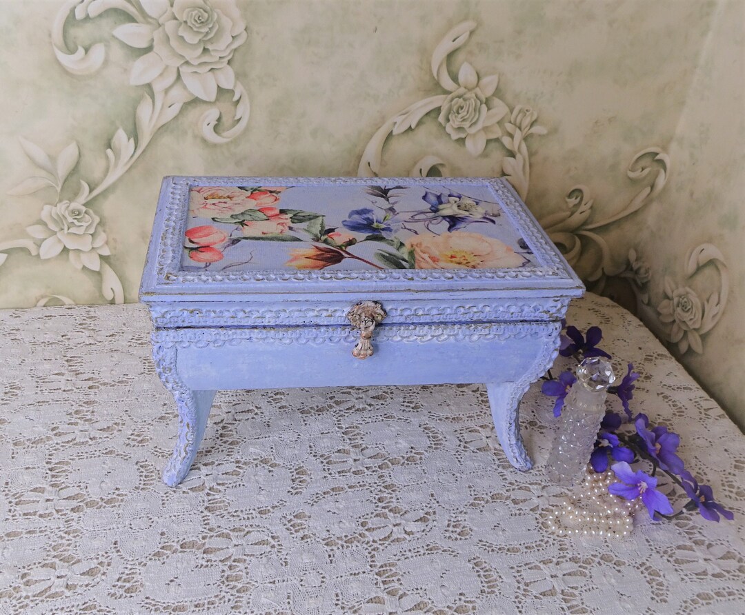 Purple Jewelry Box Vintage Music Box With Legs One of a - Etsy