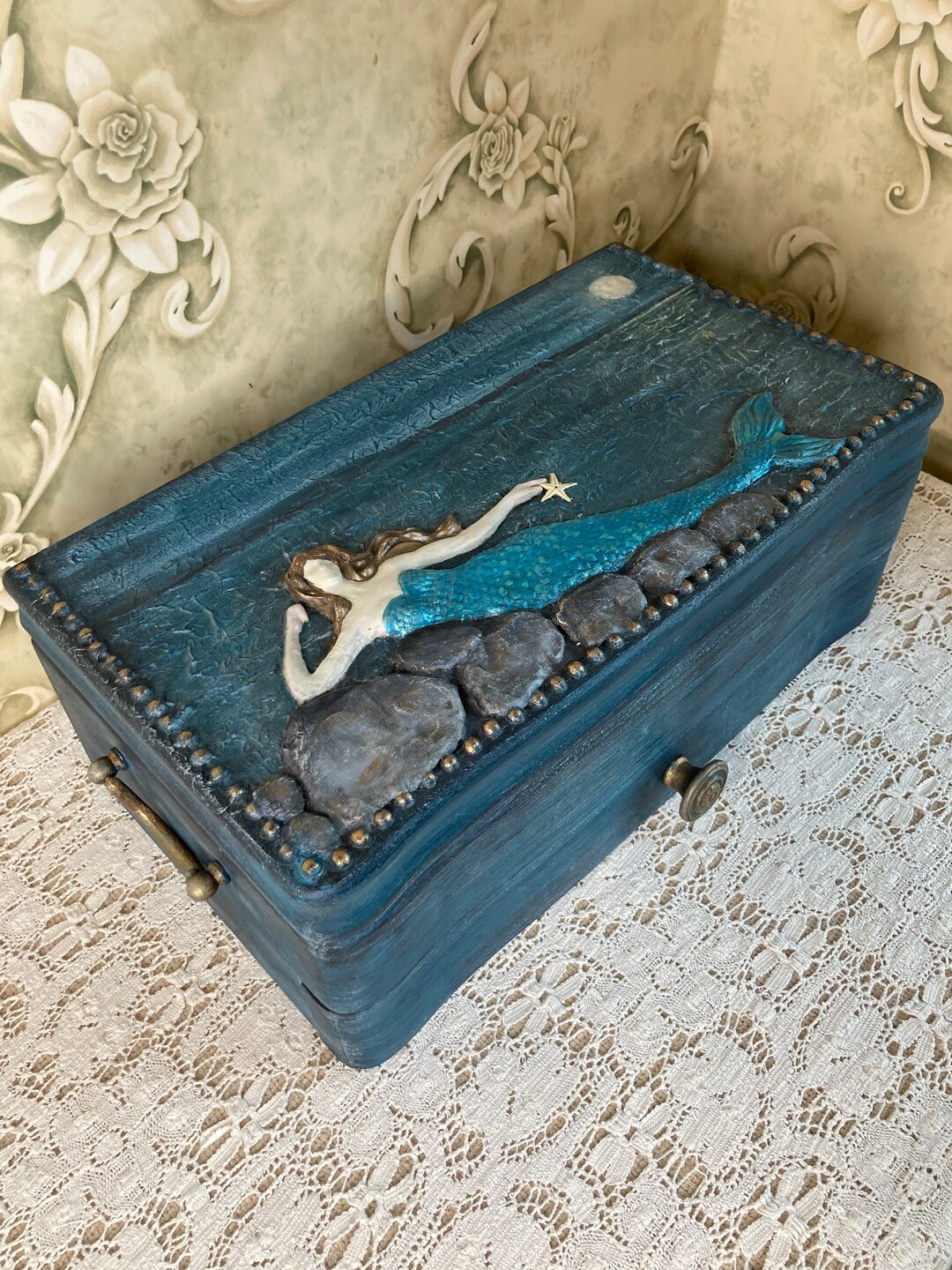 Mermaid Jewelry Box, Nautical Keepsake, Men’s Women’s Gift, One of a ...