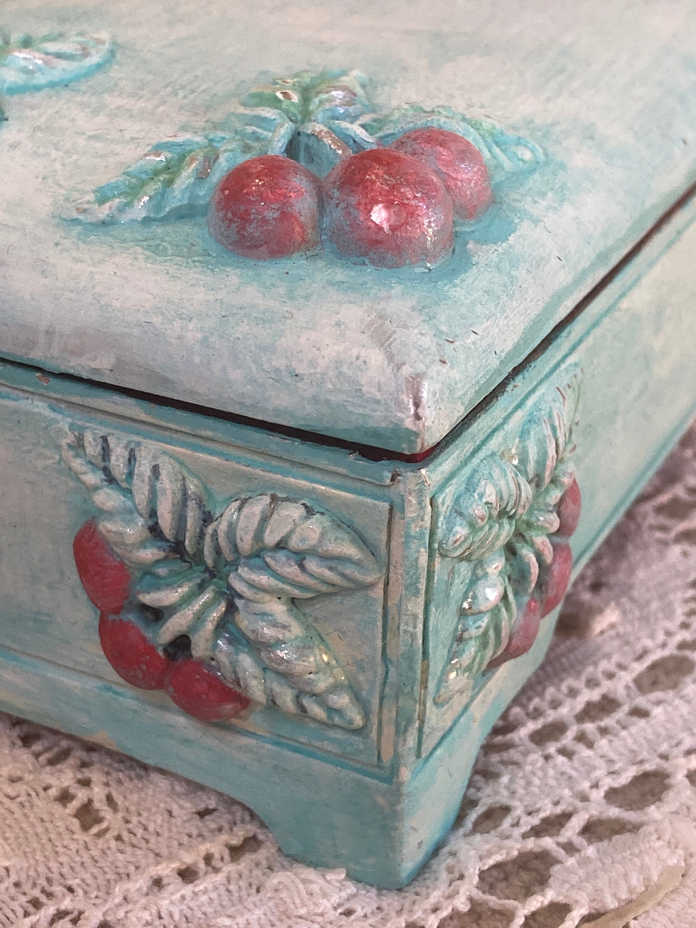 Vintage Godinger Jewelry Box Hand Painted Over Silver - Etsy