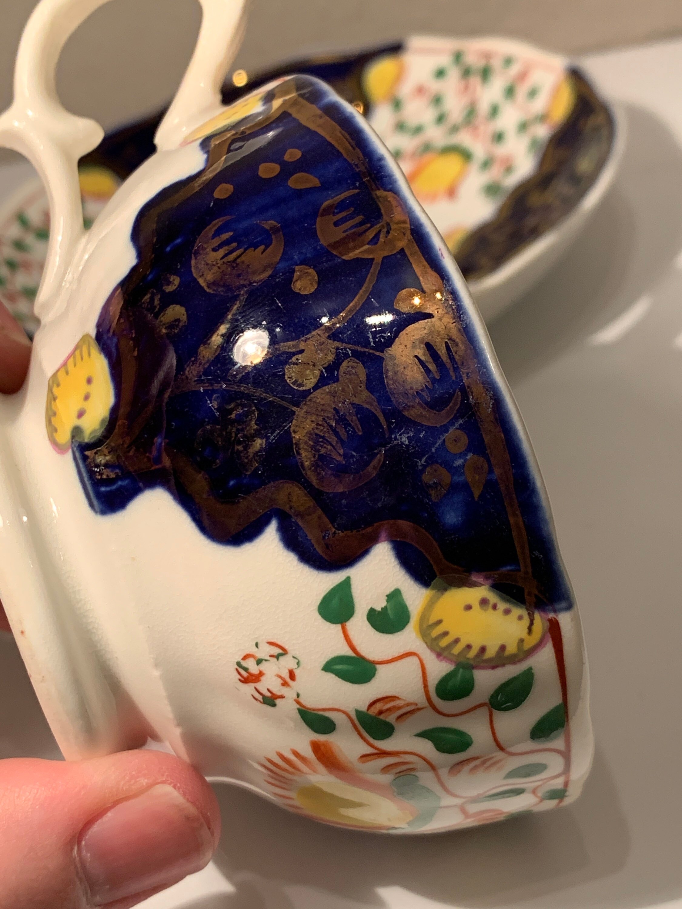 Antique English Gaudy Welsh Tea Cup Saucer Set Yellow Orange | Etsy