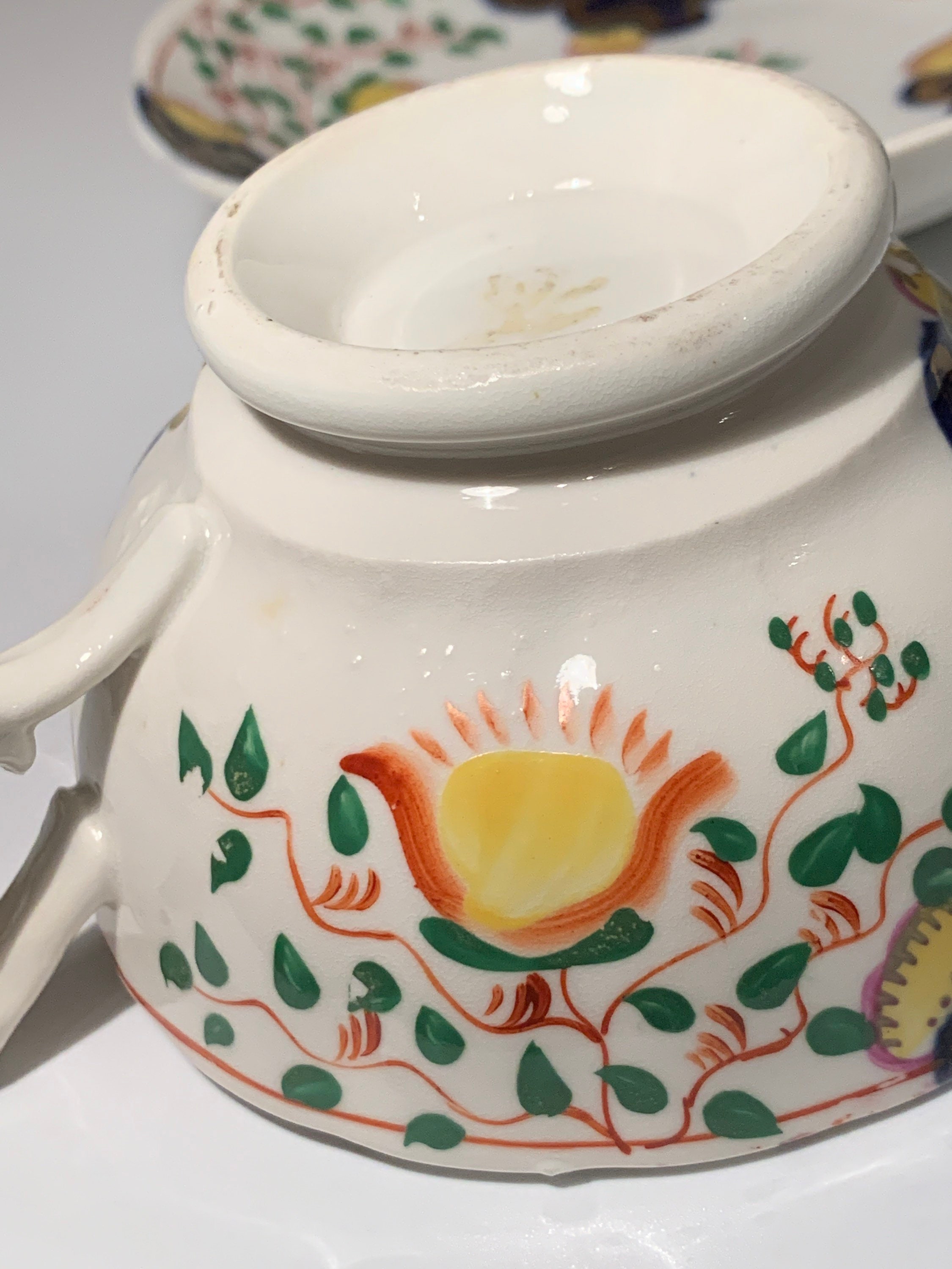 Antique English Gaudy Welsh Tea Cup Saucer Set Yellow Orange | Etsy