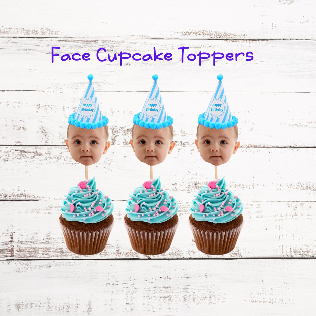 Custom Face Cupcake Toppers Facial Cupcake Toppers Cupcake - Etsy