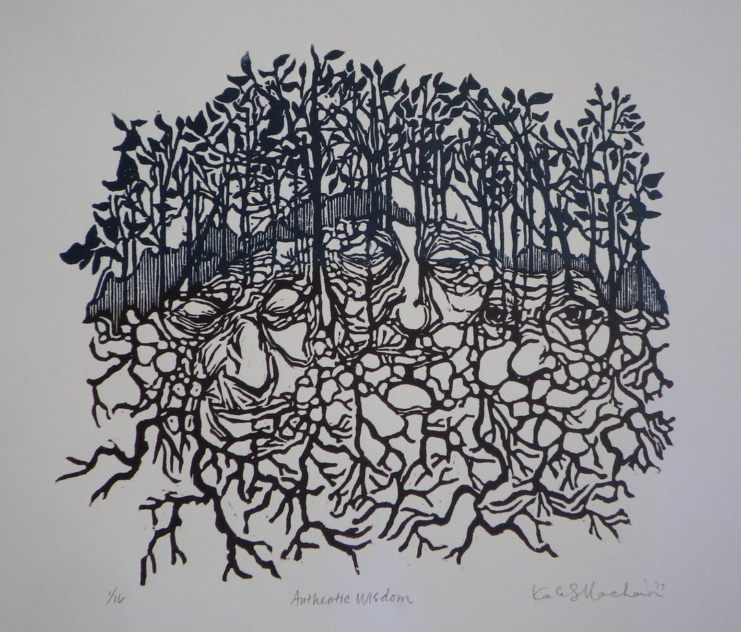 Authentic Wisdom, Original Woodcut Print - Etsy