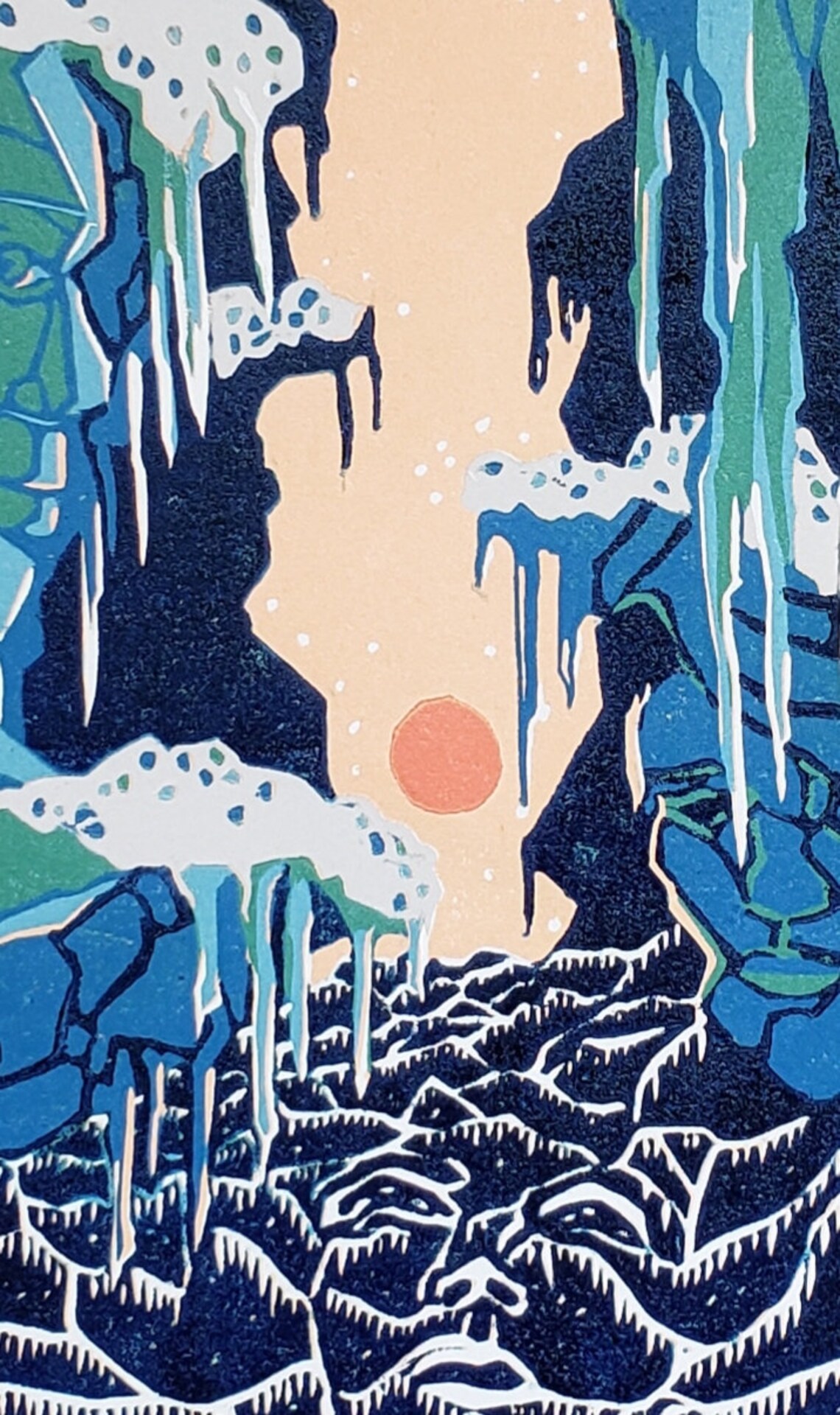 Ice, Original Woodcut Reduction Print - Etsy Canada