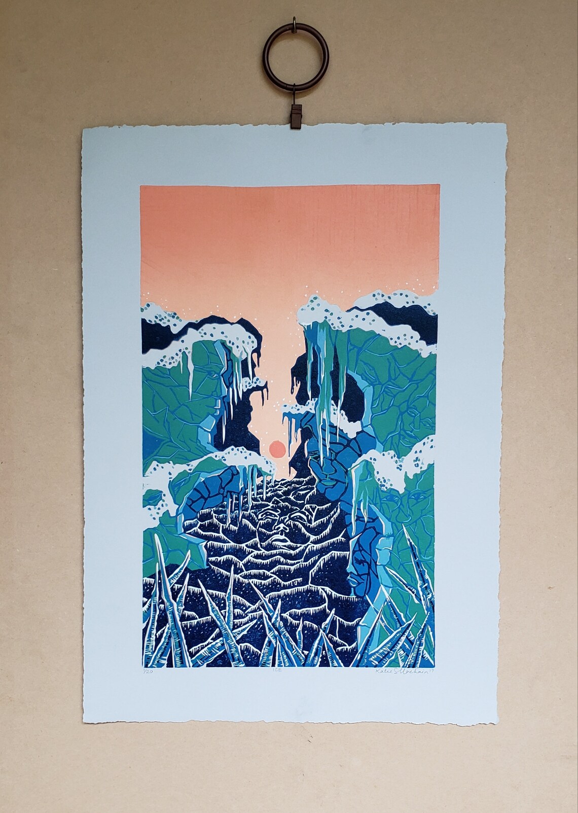 Ice, Original Woodcut Reduction Print - Etsy Canada