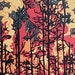 Fire, Original Woodcut Reduction Print - Etsy Canada