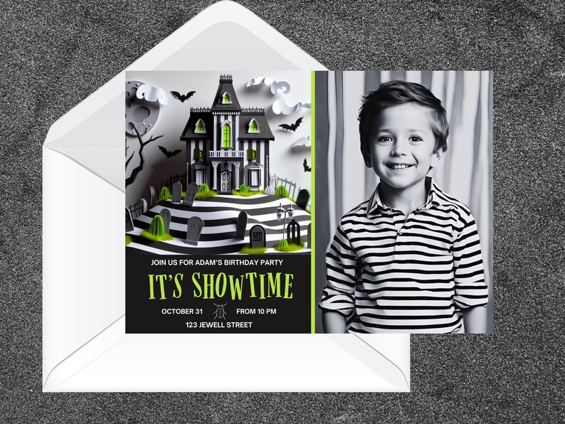 It's Showtime Beetlejuice Inspired Party Invite With Photo- Editable ...