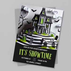 It's Showtime Beetlejuice Inspired Party Invite - Editable Digital ...