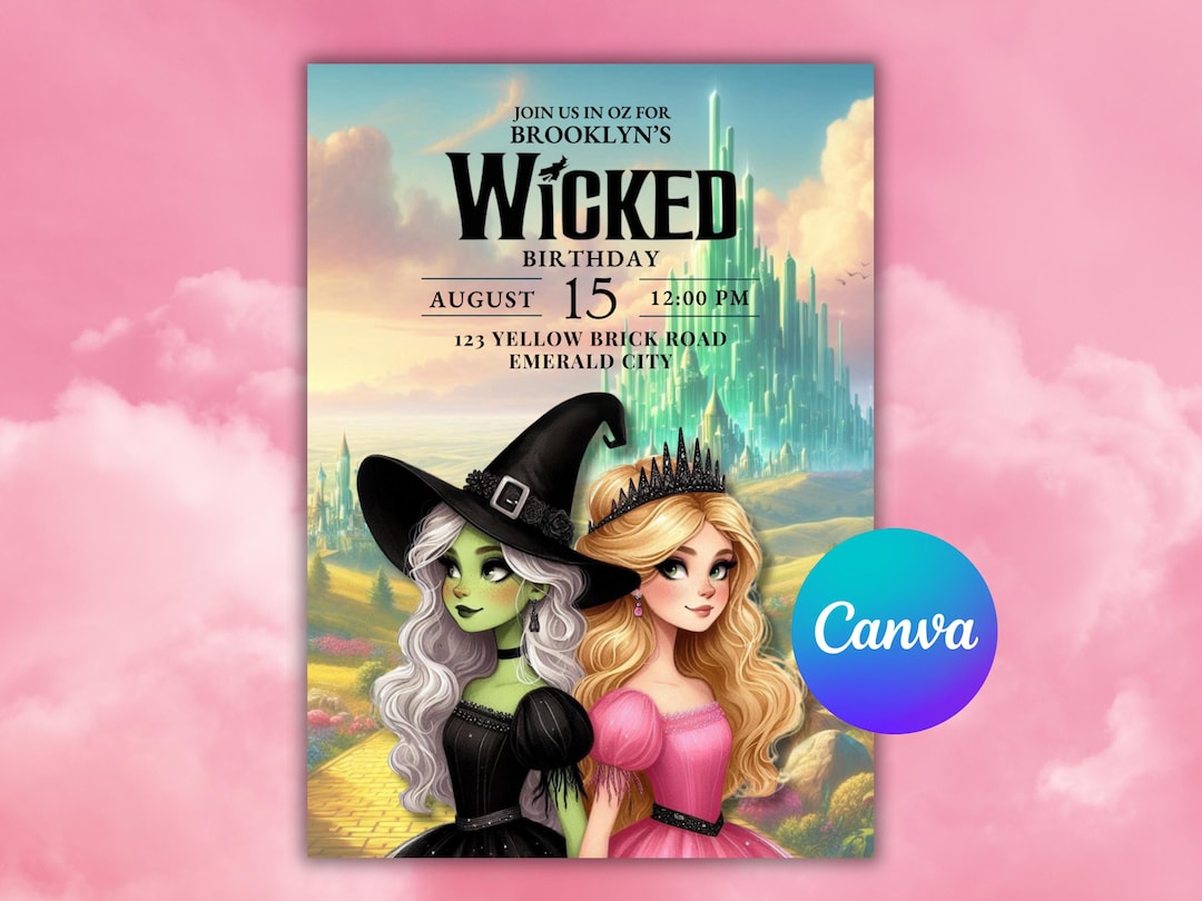 Wicked Party Invitation - Editable Digital Template - Etsy