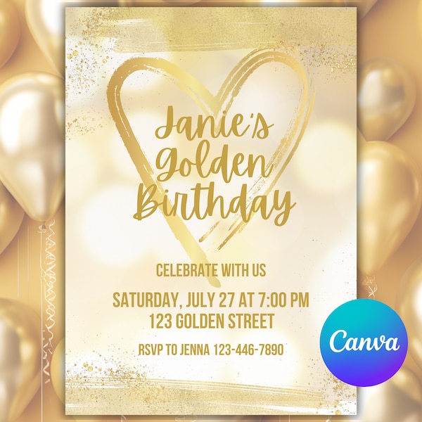 Golden Invitation - Etsy
