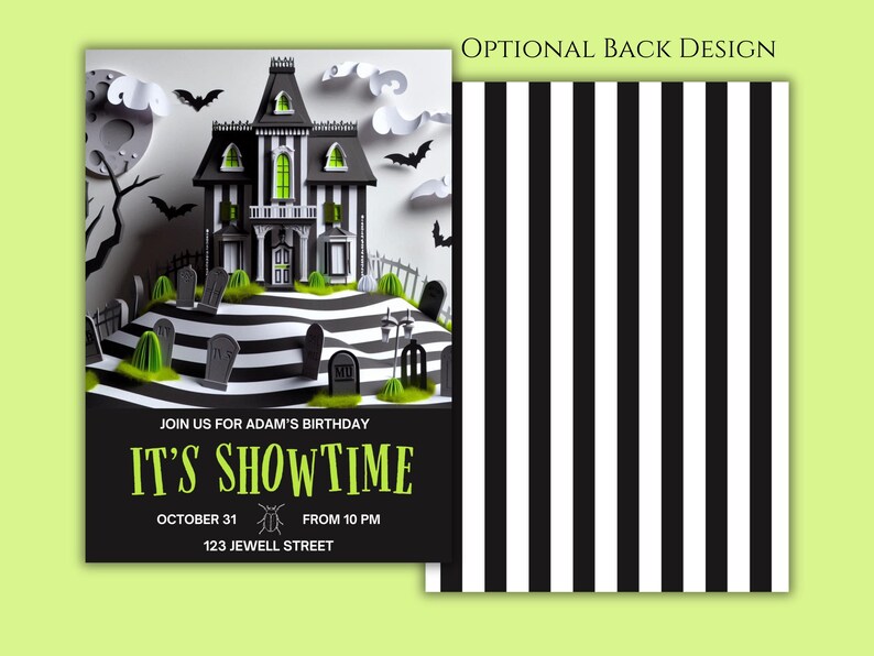 It's Showtime Beetlejuice Inspired Party Invite - Editable Digital ...