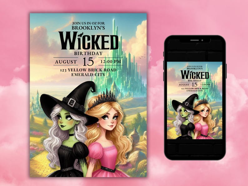 Wicked Party Invitation - Editable Digital Template - Etsy