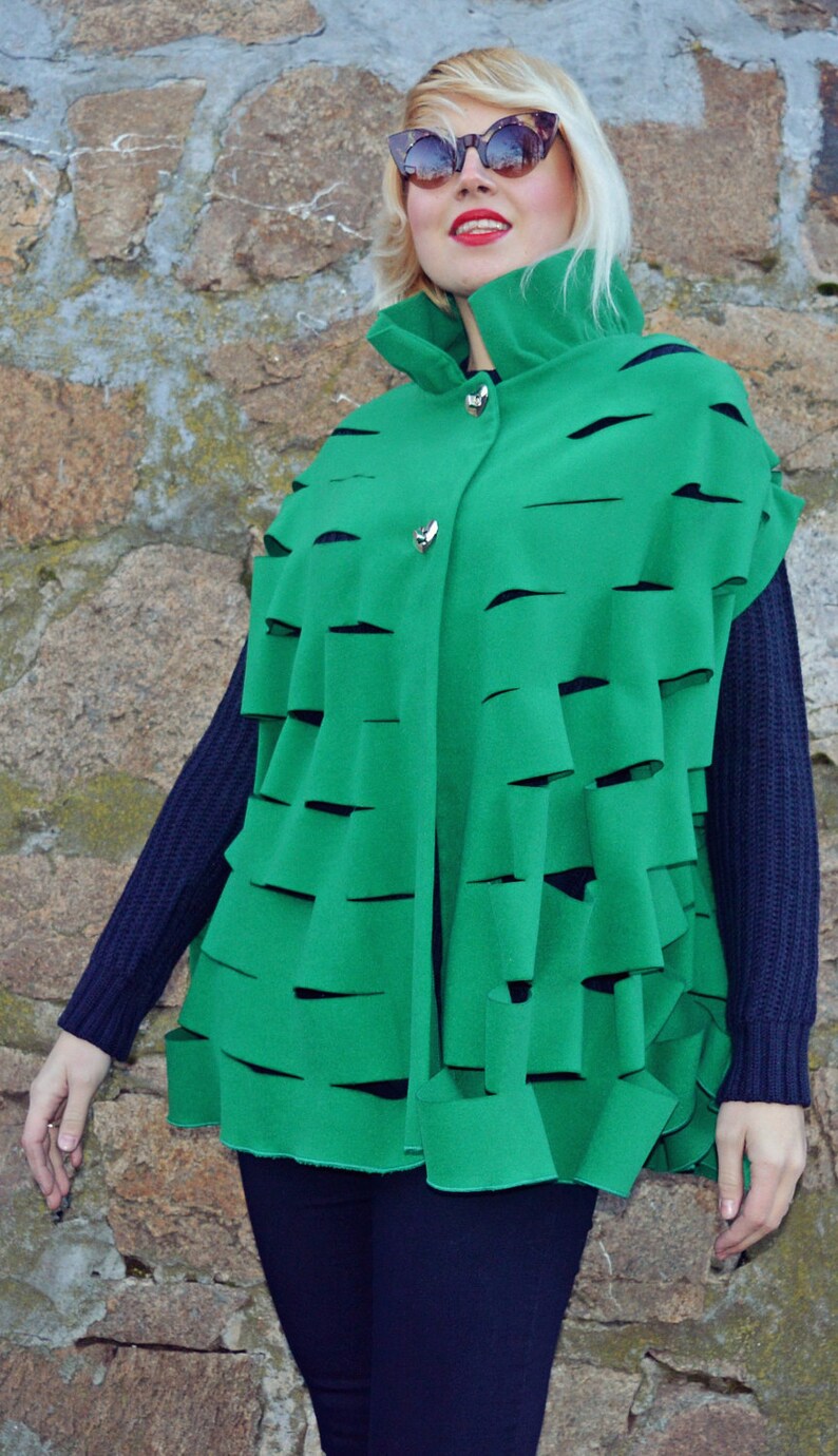 Laser Cut Wool Cape Women's Poncho Cape Cropped Cloak - Etsy