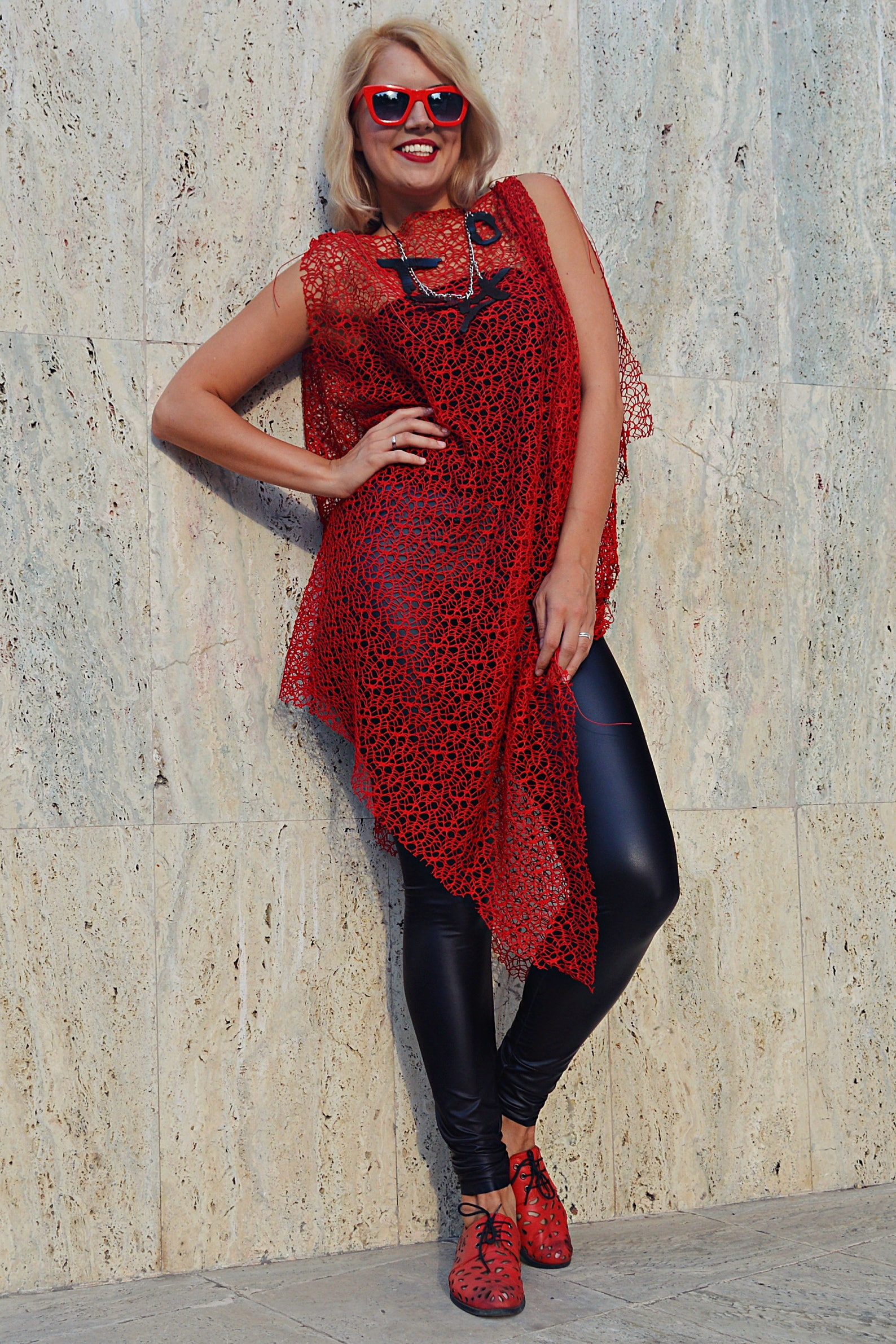 Formal Lace Tunic Party Dress for Women Red Mash Tunic TT122 - Etsy