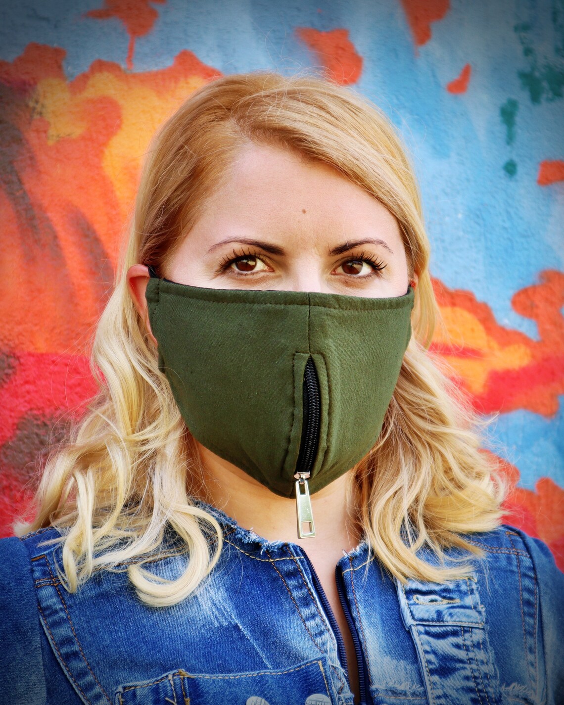 Face Mask With Zipper Washable Mask With Filter Pocket Tm5a - Etsy