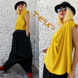 Plus Size Mustard Yellow Top / Oversize Women Blouse TT39 - Etsy