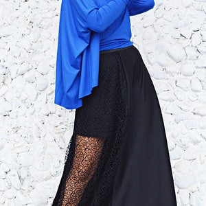 Blue Party Top, Asymmetrical Blue Top, Loose Tunic Top TT 128 ...