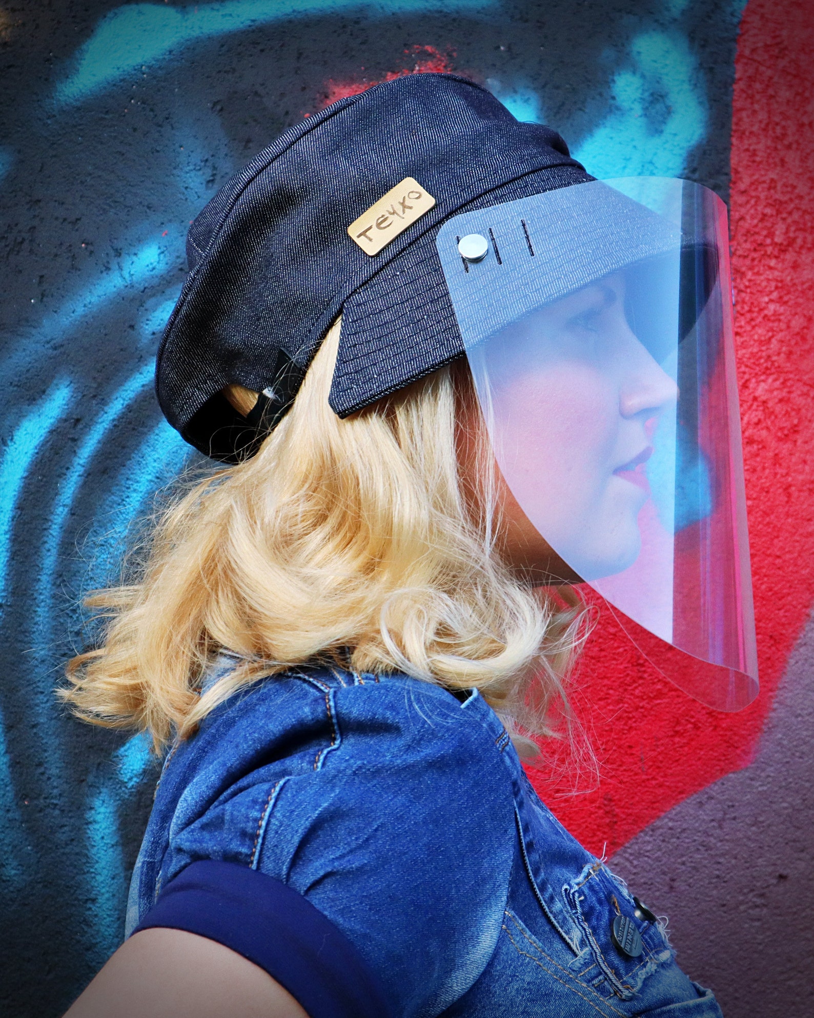 Clear PETG Face Shield Denim Cap With Face Shield Removable | Etsy