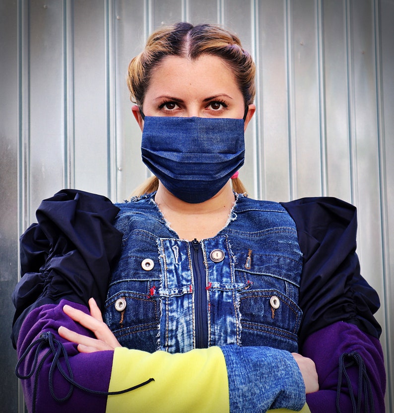 Denim Face Masks With Filter Pocket Mask for Adult and Kids - Etsy